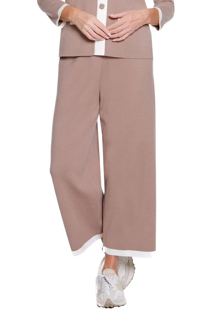 Multiples Pull On Elastic Waist Wide Leg Crop Pant - Taupe – Robbie's ...